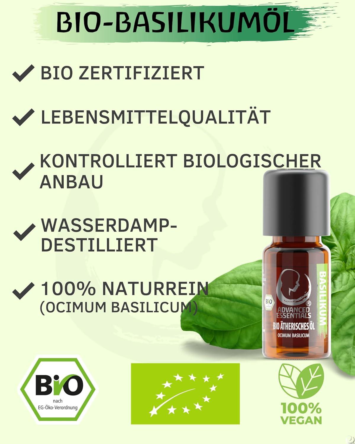Bio Basil Oil Essential Oil - 10ml - Organic Bulgarian Basil for ...