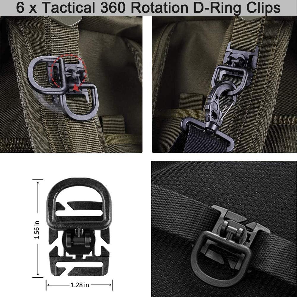 Createy 30-Piece Black Molle Accessories Kit for Tactical Backpacks ...