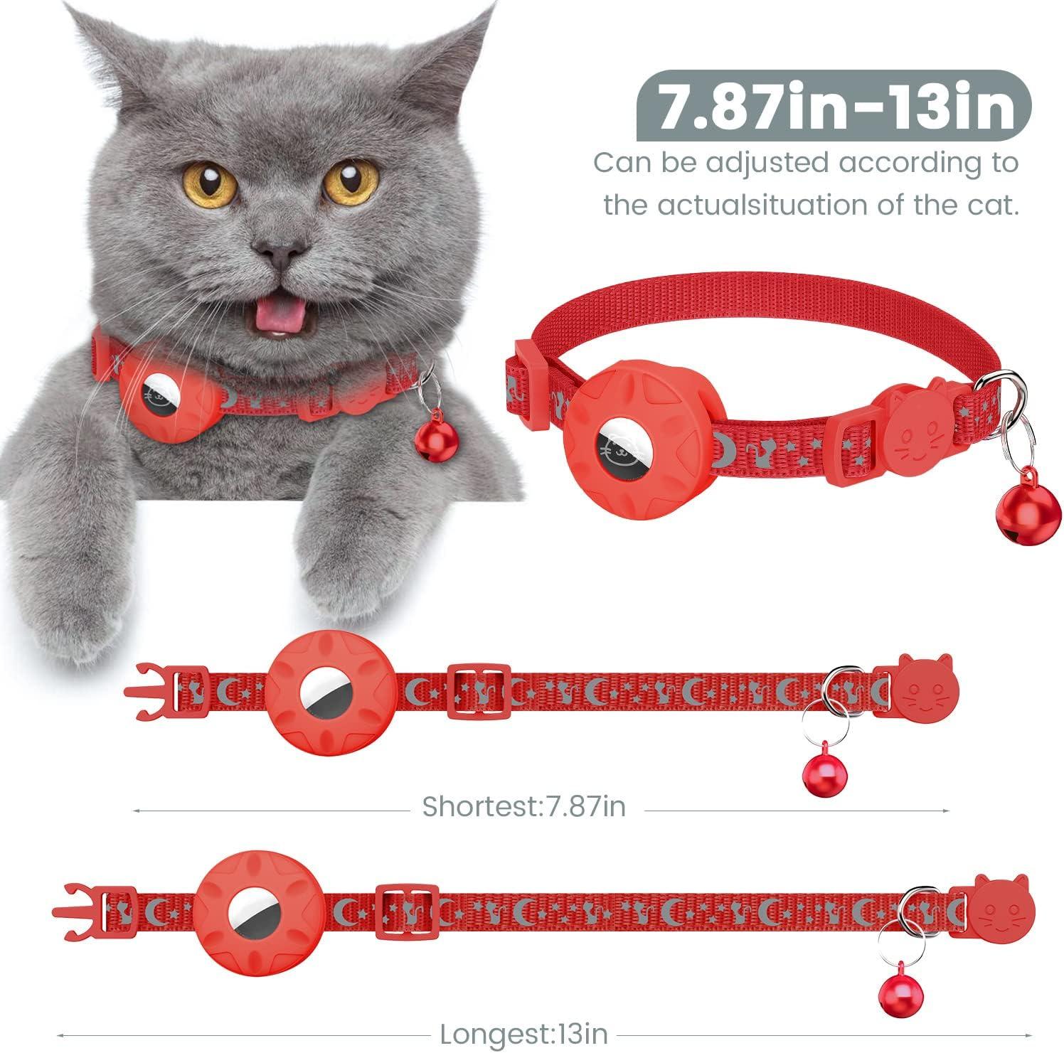 Premium Airtag Cat Neck Band - Reflective Safety Buckle & Holder for ...