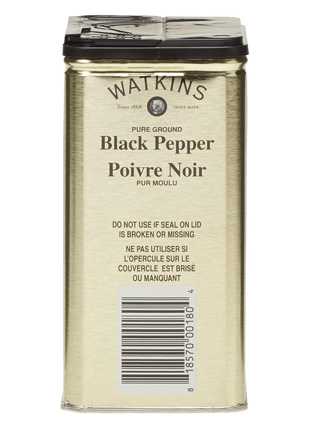 Watkins Gourmet Spice Tin - Pure Ground Black Pepper 6 oz. Tin - 1-Pack ...