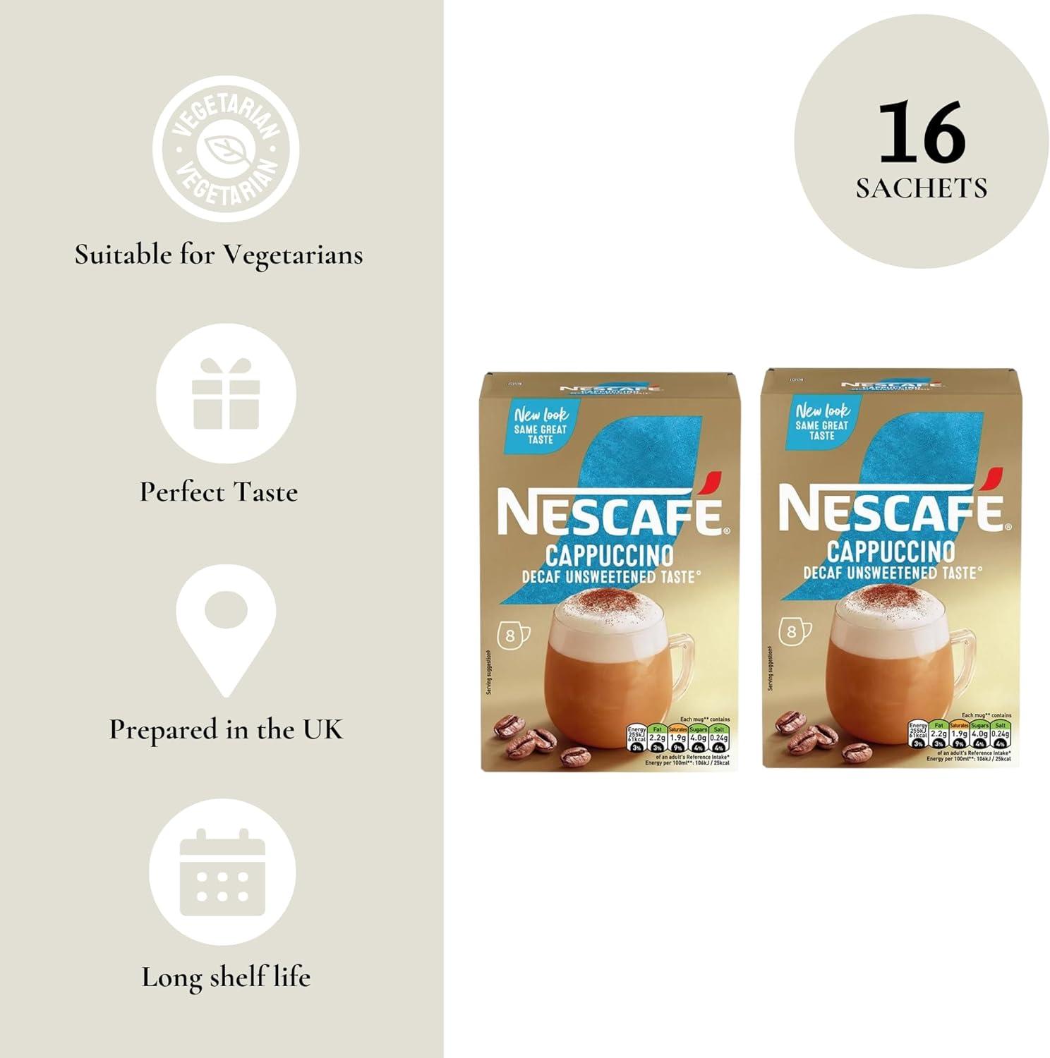 Coffee Multipack With 2x Nescafe Cappuccino Unsweetened Taste Decaf ...