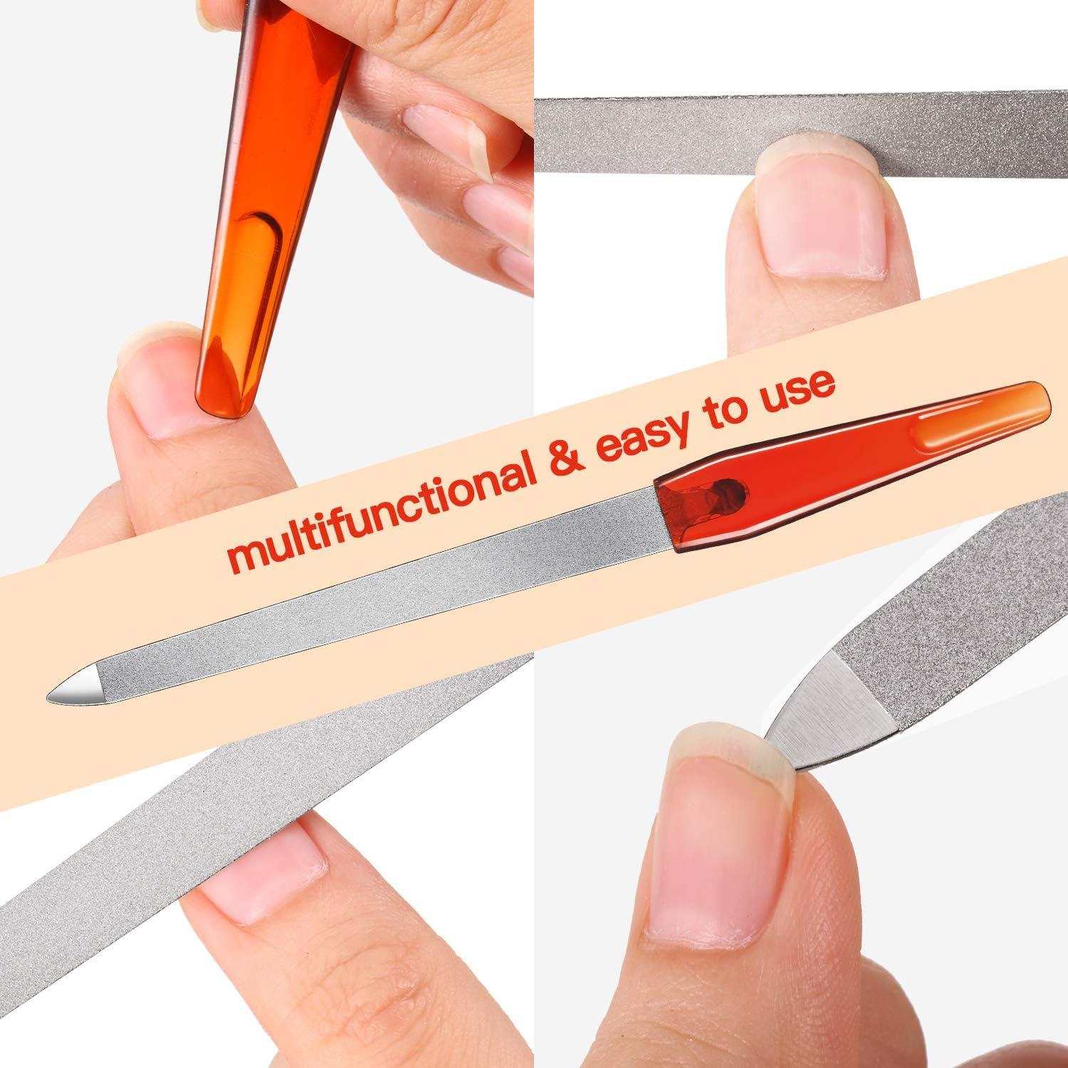 12 Pcs Metal Nail File - Stainless Steel Double Sided Sapphire File for ...