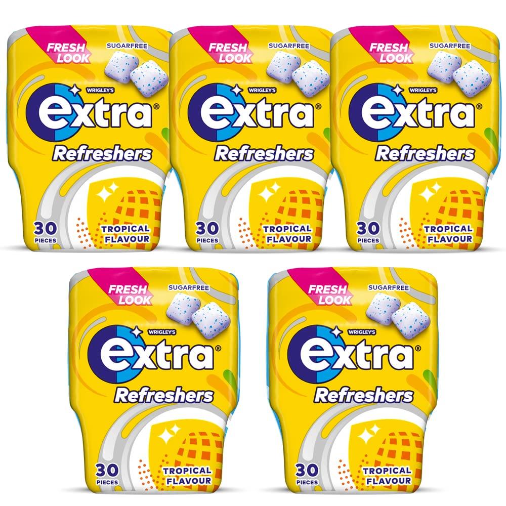 5 x 30pcs Extra Refreshers Tropical Sugarfree Chewing Gum Bottle | Buy ...