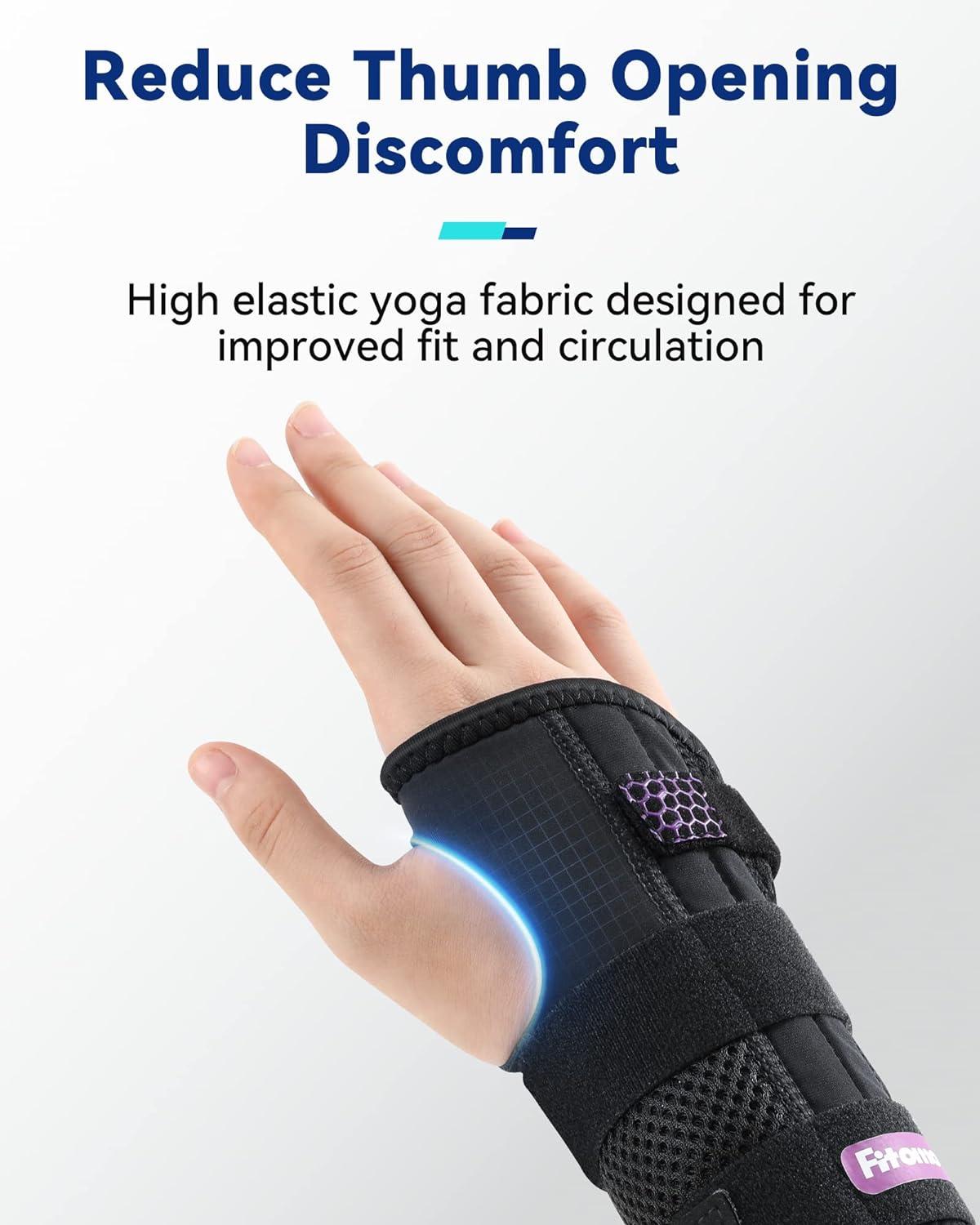 Fitomo Wrist Support with Metal Splints & Thumb Opening - Carpal Tunnel ...