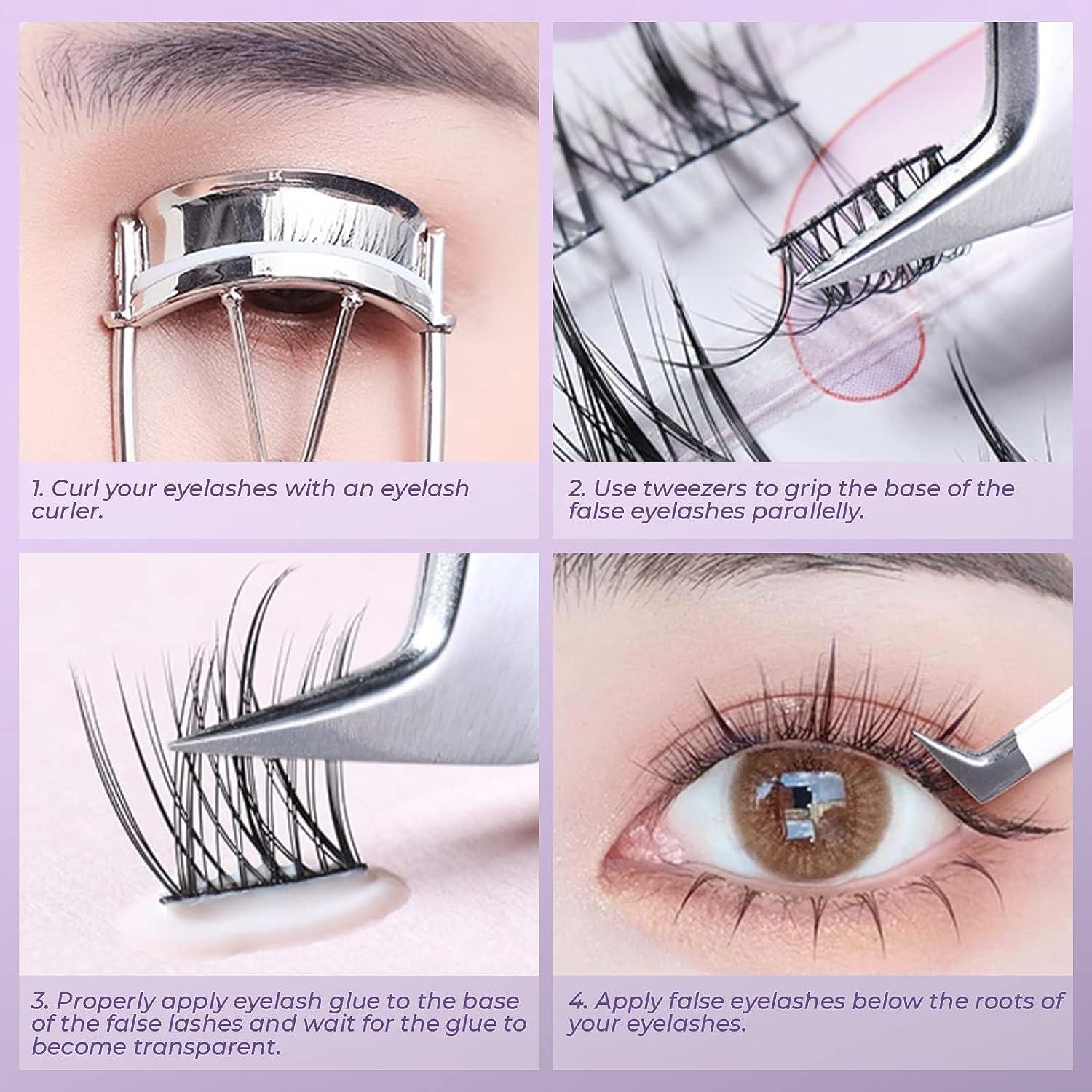 MAEXUS Individual Lash Clusters - 72 Natural Look Extension Clusters ...