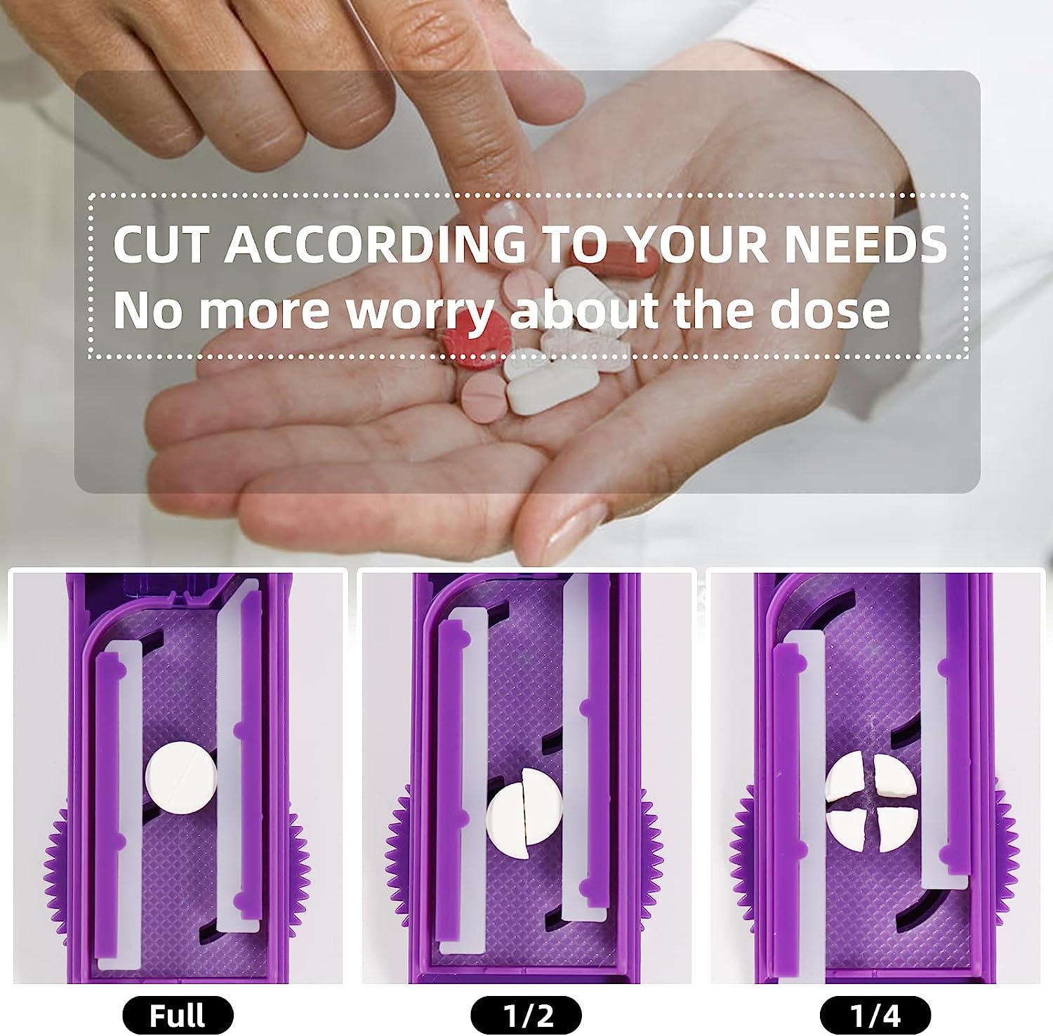Pill Cutter and Splitter with Dispenser - Cleanly Cut Tablets into Half ...