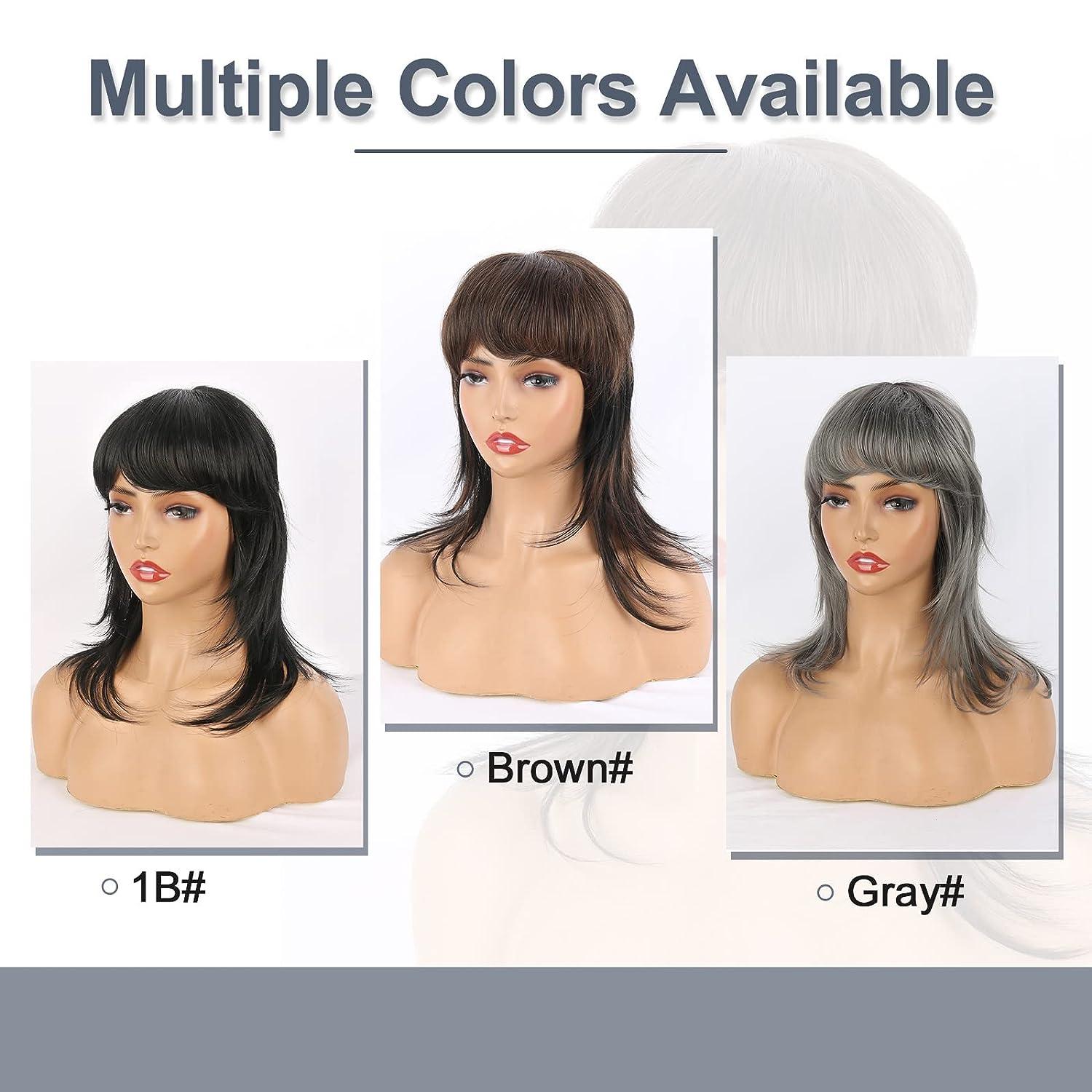 Matthia 80s 90s Mullet Wig Pixie Cut with Bangs for Black Women ...