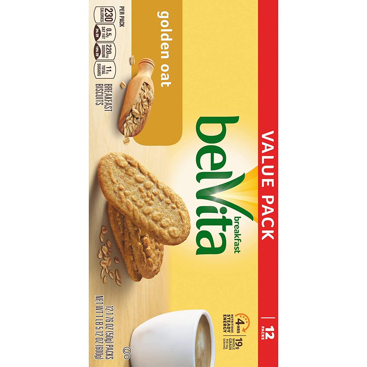 NABISCO BELVITA Golden Oat Breakfast Biscuits 12 Packs (4 Biscuits Per ...
