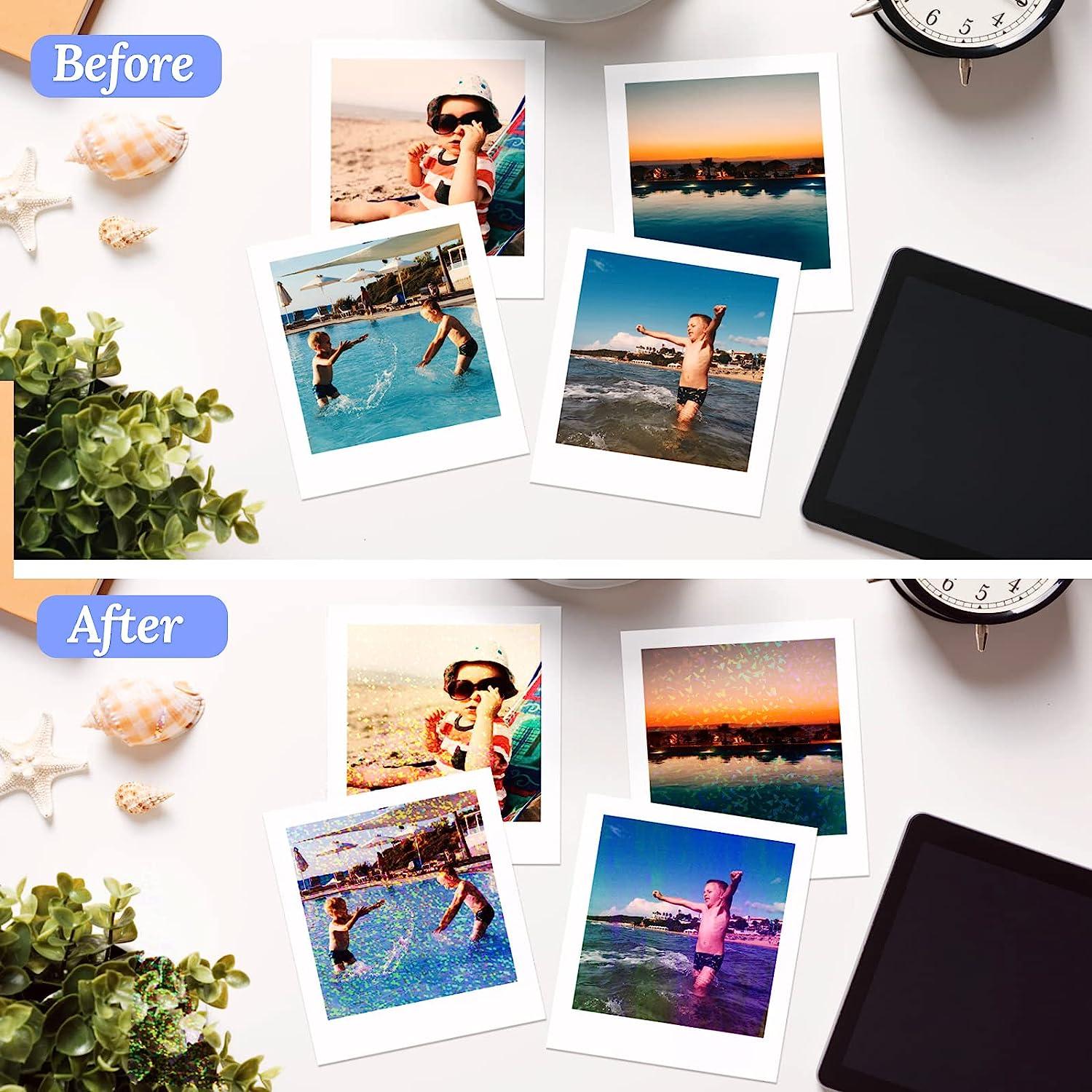 36 Sheets Holographic Sticker Paper Transparent Holographic Vinyl ...