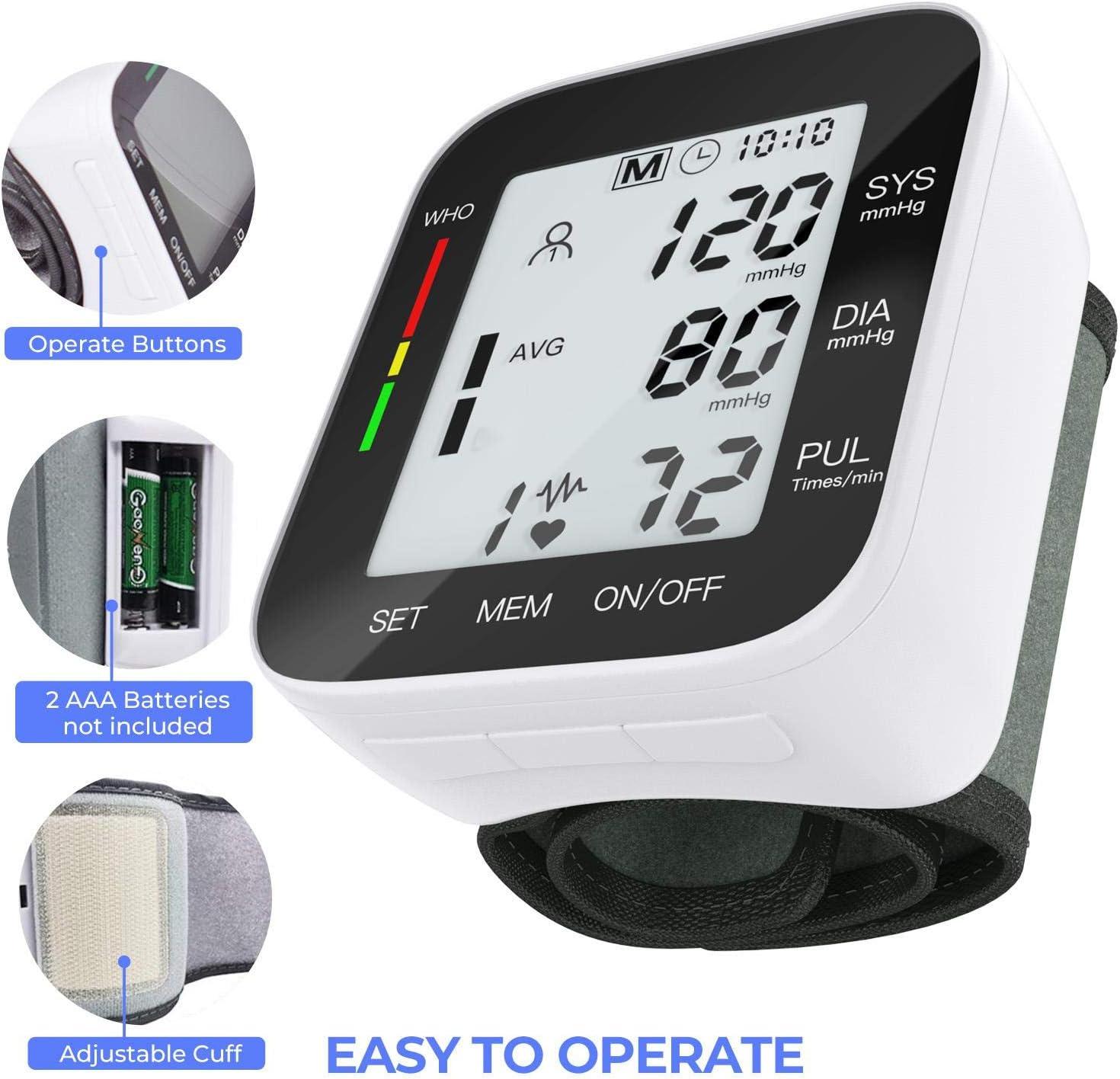 Blood Pressure Monitor Automatic Wrist High Blood Pressure Monitors ...