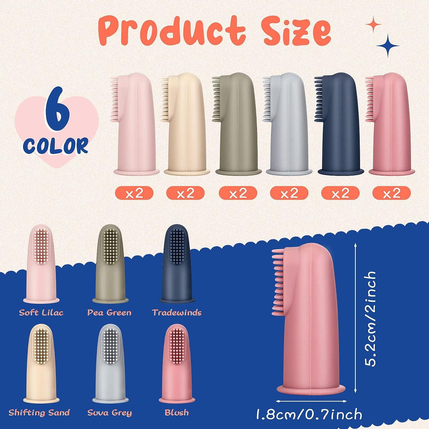 12-Piece Silicone Baby Finger Toothbrush Set for Newborns - Soft Oral ...