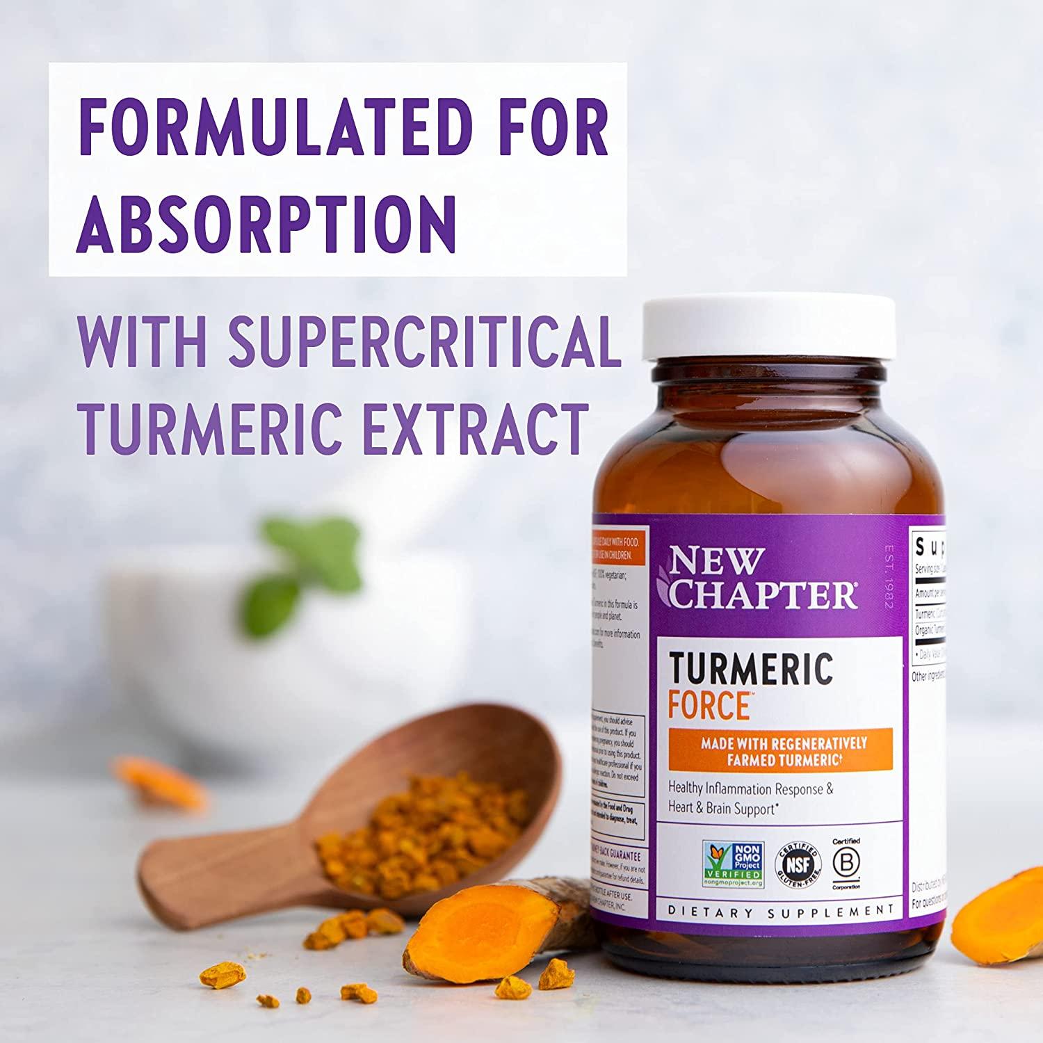 New Chapter Turmeric Curcumin Supplement - 60 Capsules | Natural Anti ...
