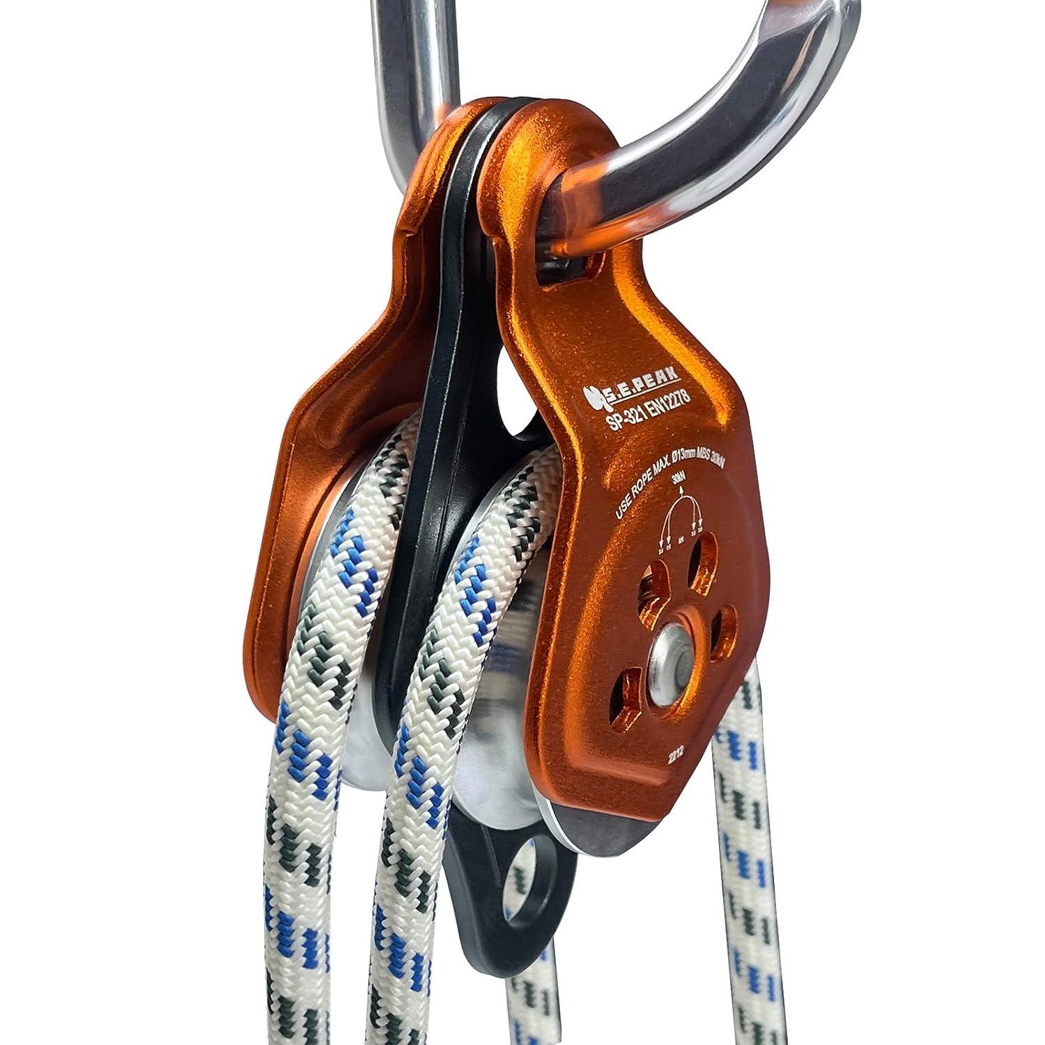 S.E.PEAK 30kN Double Pulley Sheave w/ Swing Plate CE - High Strength ...