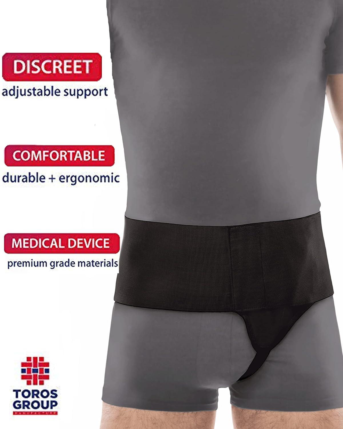 Buy TOROS-GROUP Inguinal Hernia Belt Support Truss - Medium Left Black ...