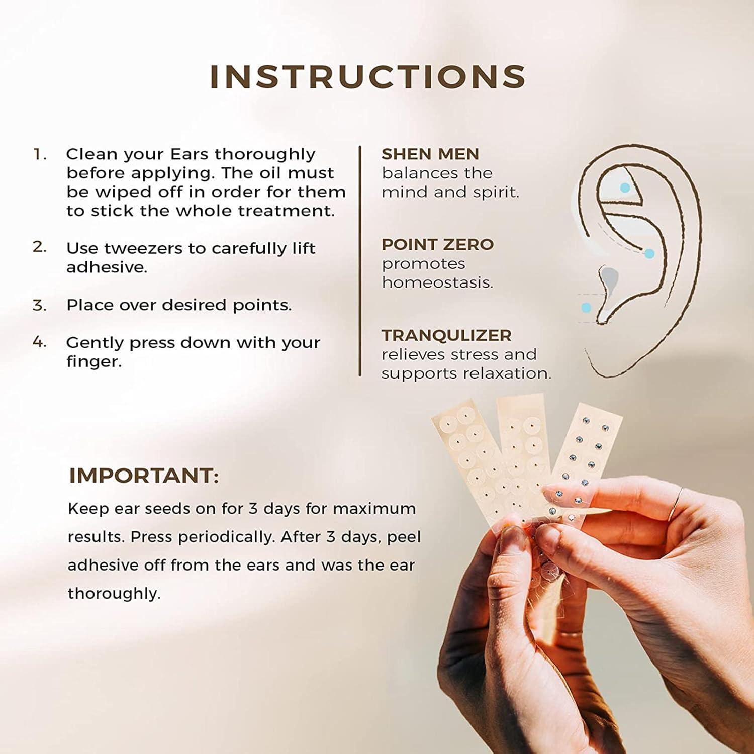 Buy Ear Seed Acupuncture Sticker Set - Facial Reflex Zone Tools & Ear ...