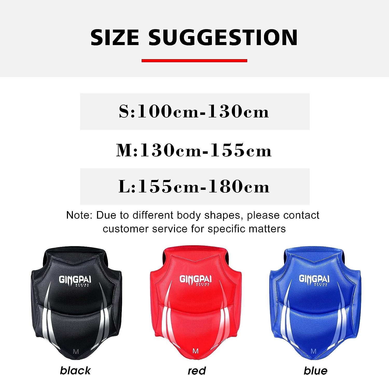GINGPAI Boxing Body Protector Chest Guard, Black - Medium | Kickboxing ...