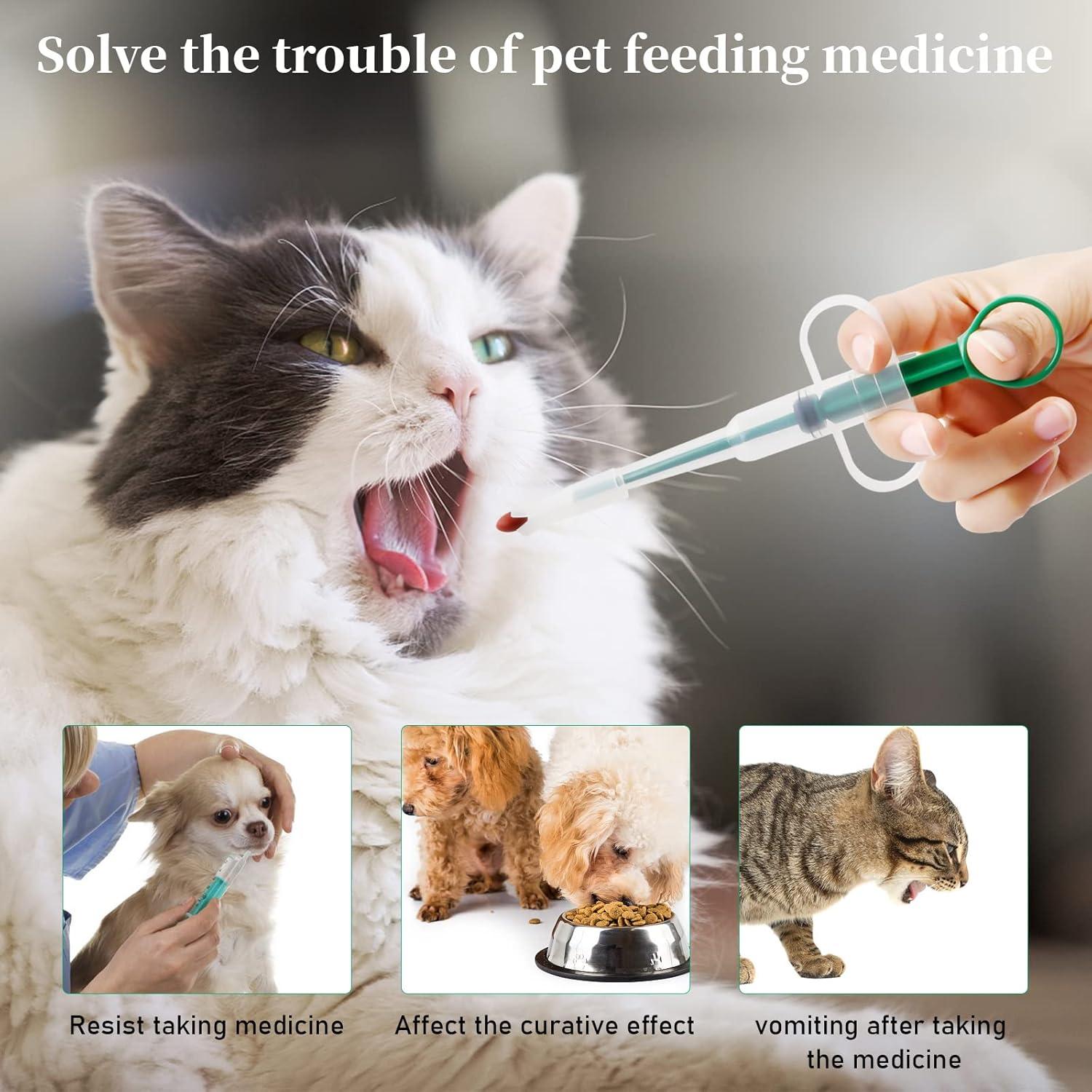 Vesaneae 3-Piece Pet Tablet Feeder & Medication Syringe for Cats and ...