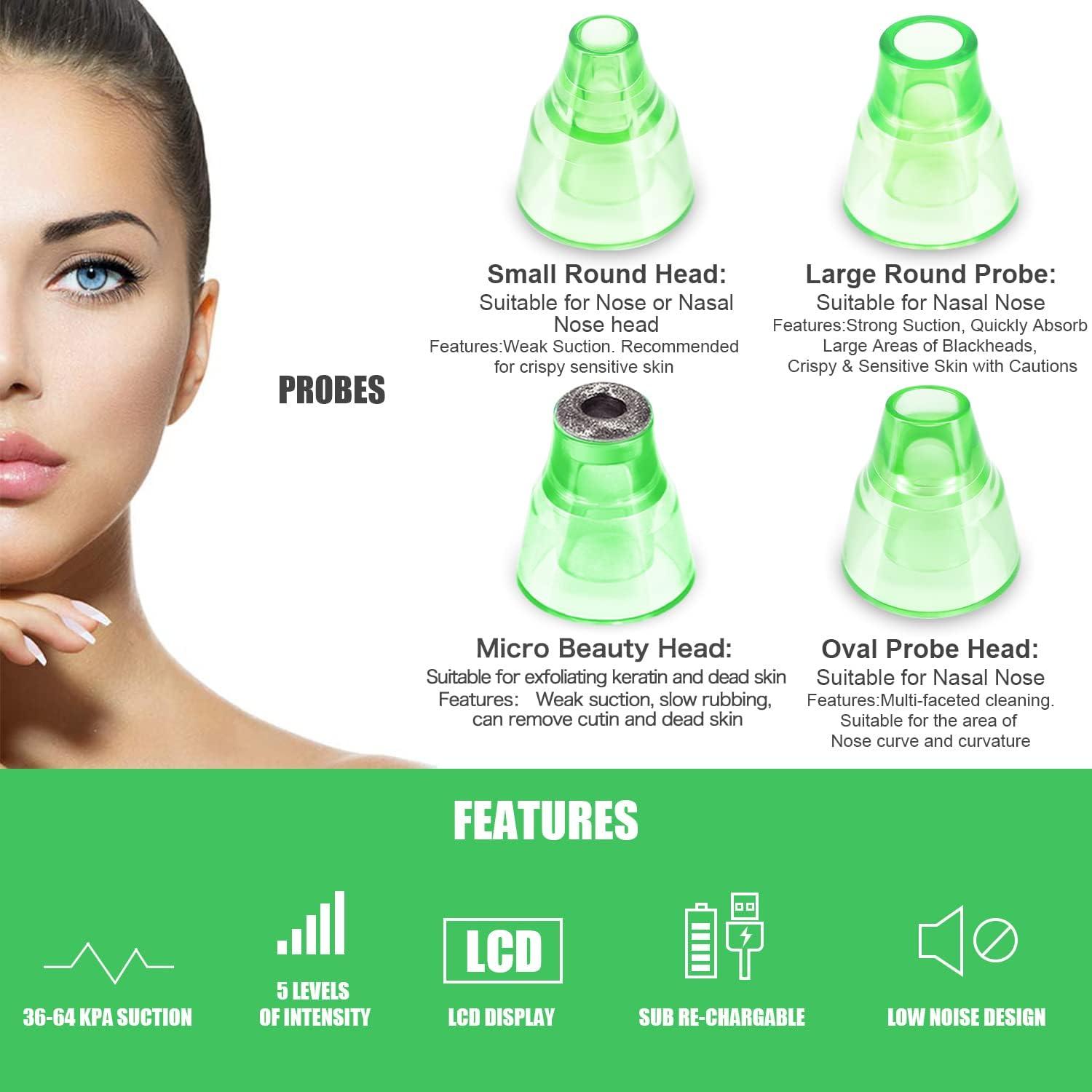 Pore Vacuum Blackhead Remover Cleanser | 5 Power Electric Extractor ...