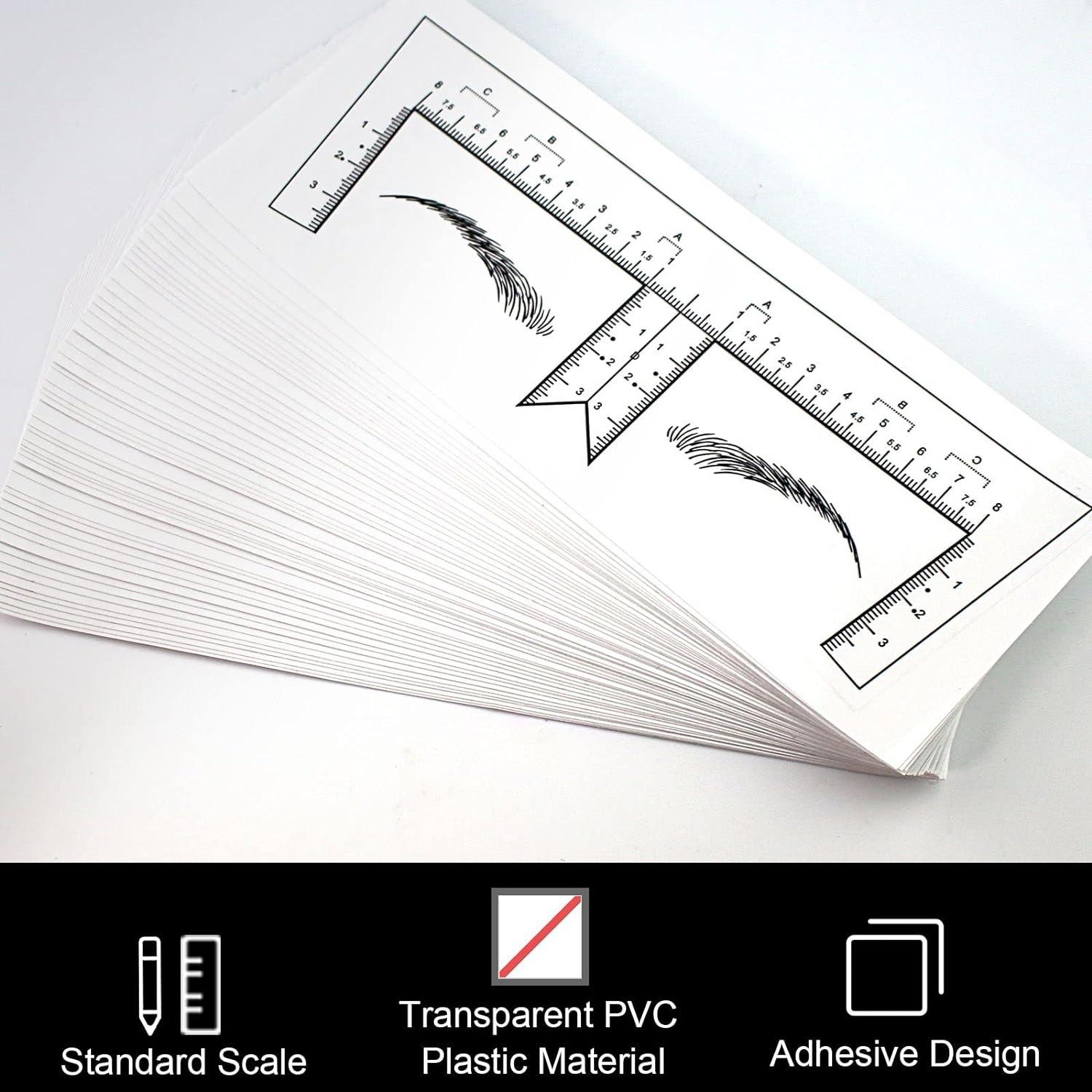 Guapa Eyebrow Ruler 50pcs/pack - Disposable Microblading Sticker for ...