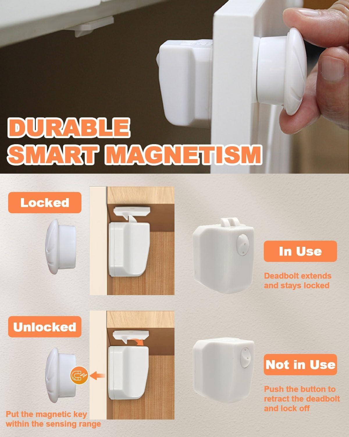 17 PCS Magnetic Child Safety Cupboard Locks - Easy Install, No Drilling ...