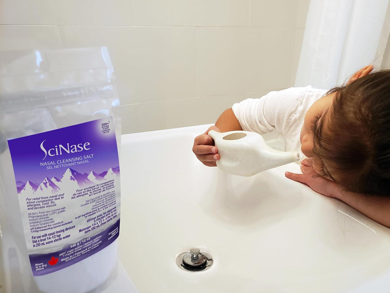 SciNase Nasal Cleansing Salt 12 oz Made in Canada Makes 200+ cups of ...