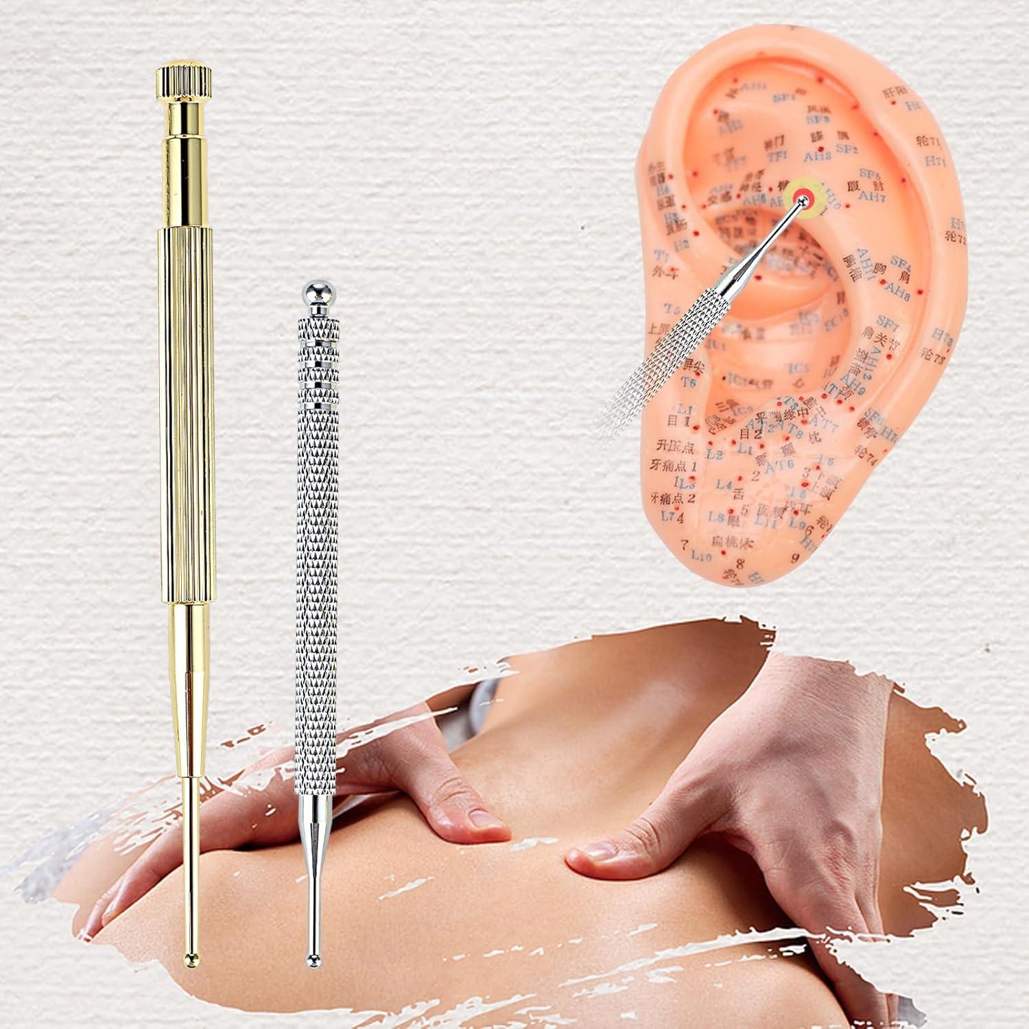 2-Piece Acupressure Pen Set | Stainless Steel & Copper Meridian Pencil ...