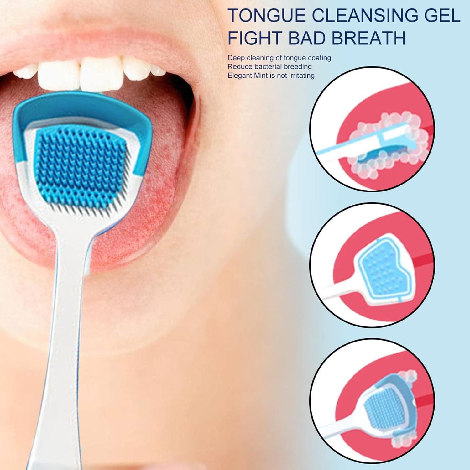 Tongue Cleaning Gel with Brush - Healthy Oral Hygiene Set for Adults ...