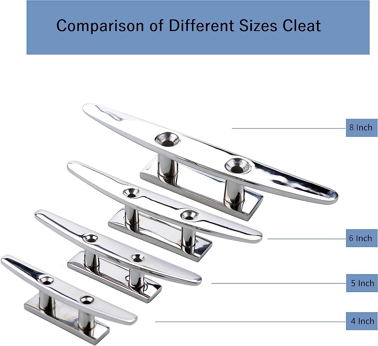 Stainless Steel Low Flat Top Boat Cleats - Set of 4 | Marine Dock ...