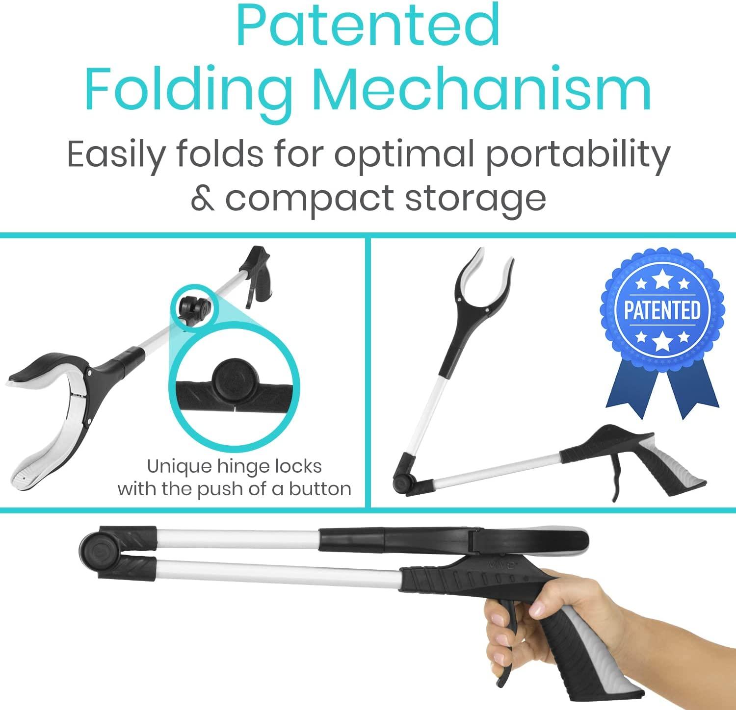 Vive Folding Reacher Grabber 32 Inch - Heavy Duty Mobility Grip Hand ...