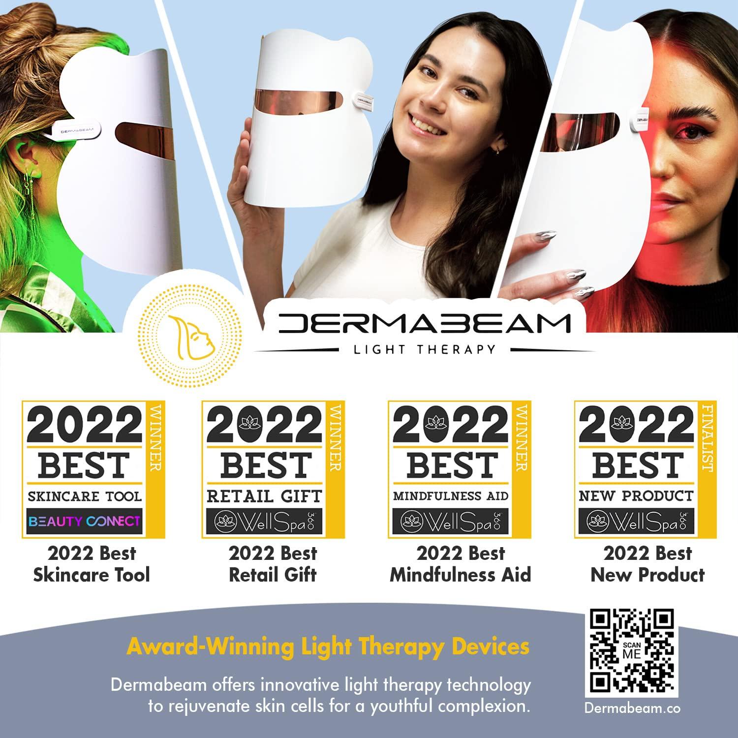 Dermabeam Pro LED Light Therapy Mask - 115 LEDs, 7 Colors, Anti-Wrinkle ...