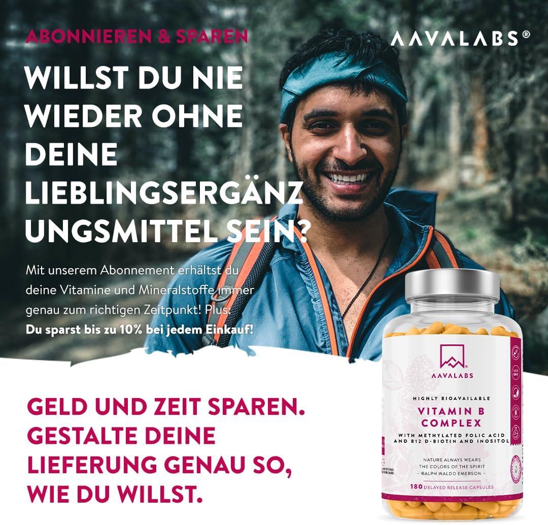 High Dose Vitamin B Complex - 180 Capsules with 8 Essential B Vitamins ...