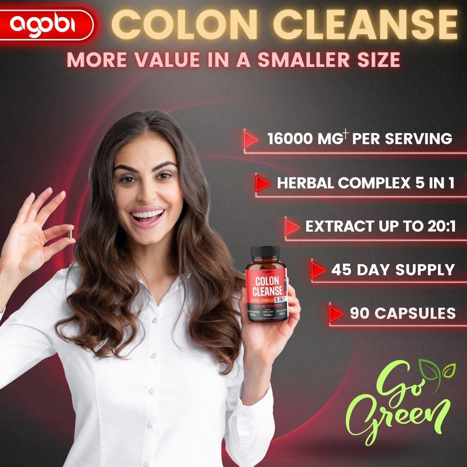 Colon Cleanse Support Supplement - 5in1 Formula 16000mg | Senna Leaf ...