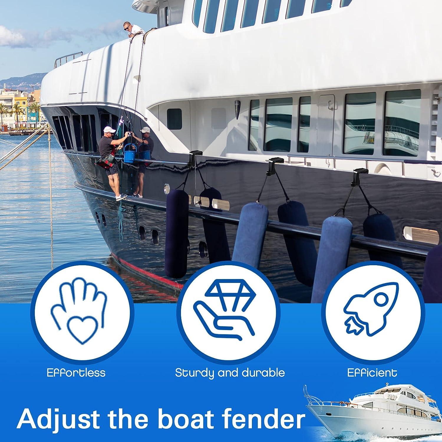 Hanaive 8 Pcs Boat Rail Fender Hanger | Pontoon Boat Fender Clips for 1 ...