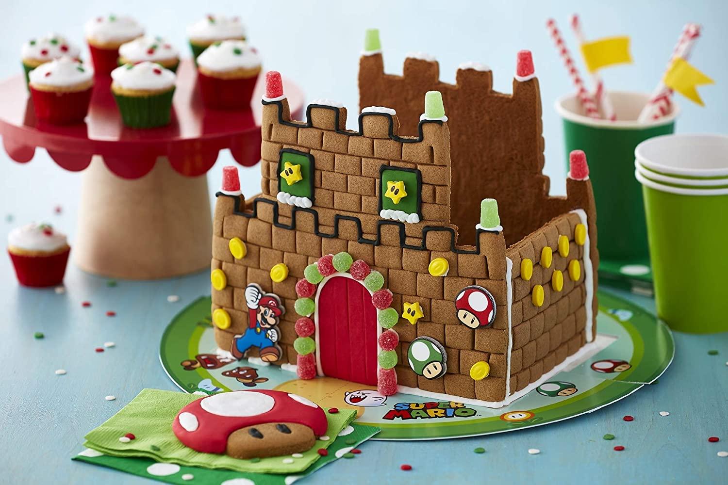 Wilton Super Mario Gingerbread Castle Decorating Kit - Build Your Own ...