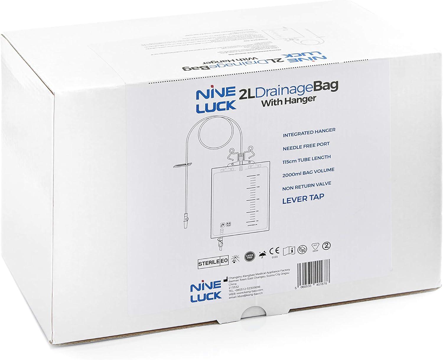 10pcs Pack of 2000ml Urine Drainage Bag with Integrated Bag Hanger and ...