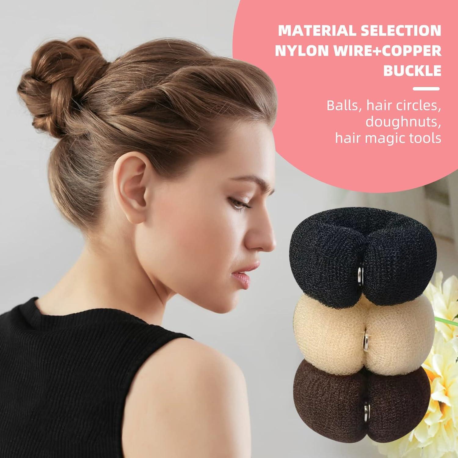 2 Pack Hair Bun Maker Foam Sponge Buns - Black & Coffee | Strong ...