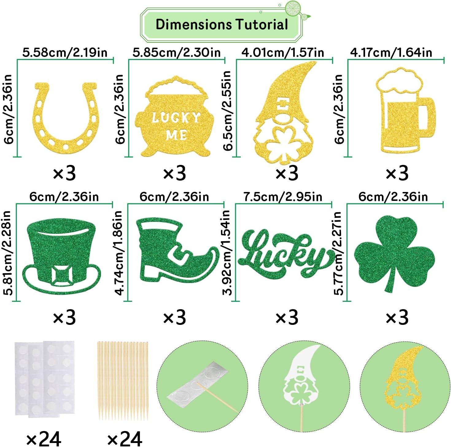 St. Patrick's Day Cupcake Toppers Lucky Irish Clover Party Decorations ...