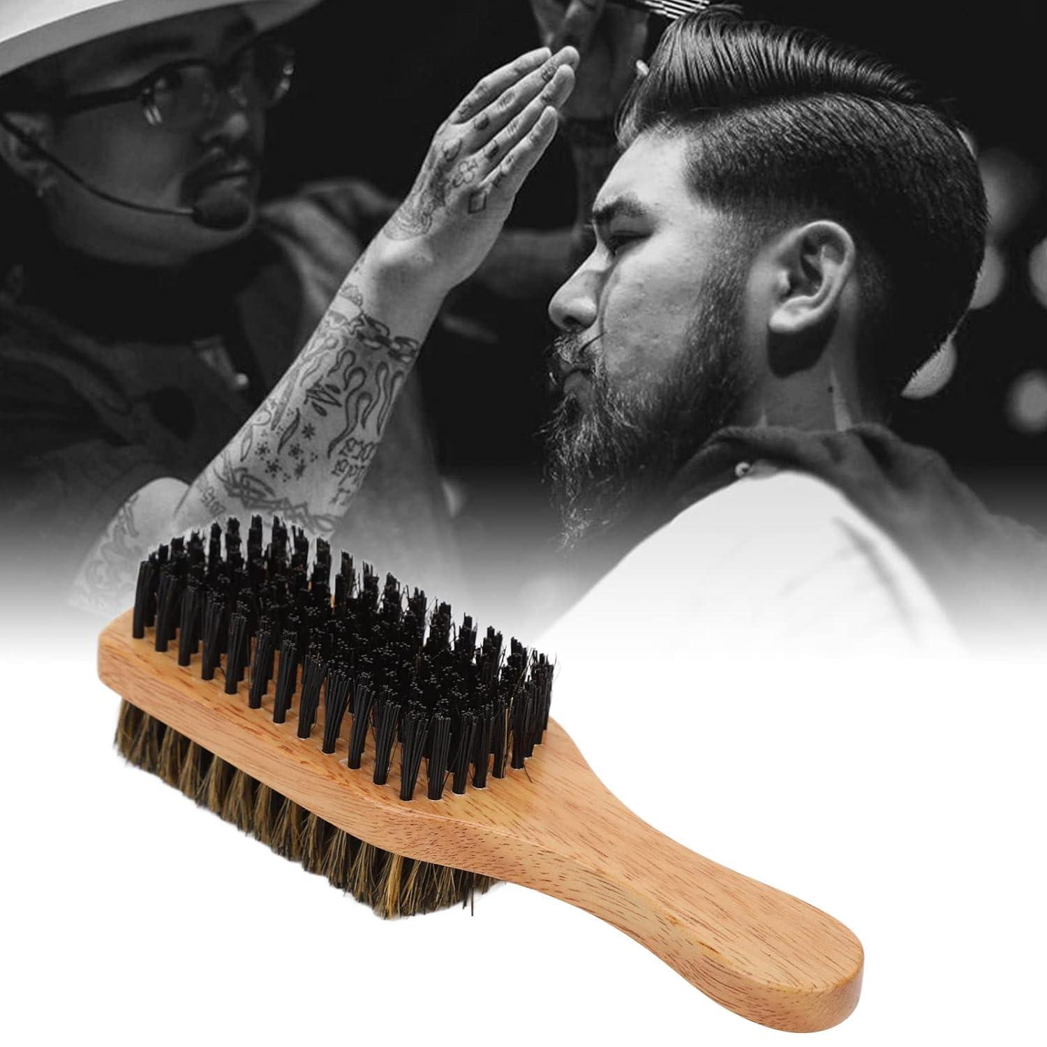 Double-Sided Hairbrush & Mustache Brush for Men | Rubber Wood Handle ...