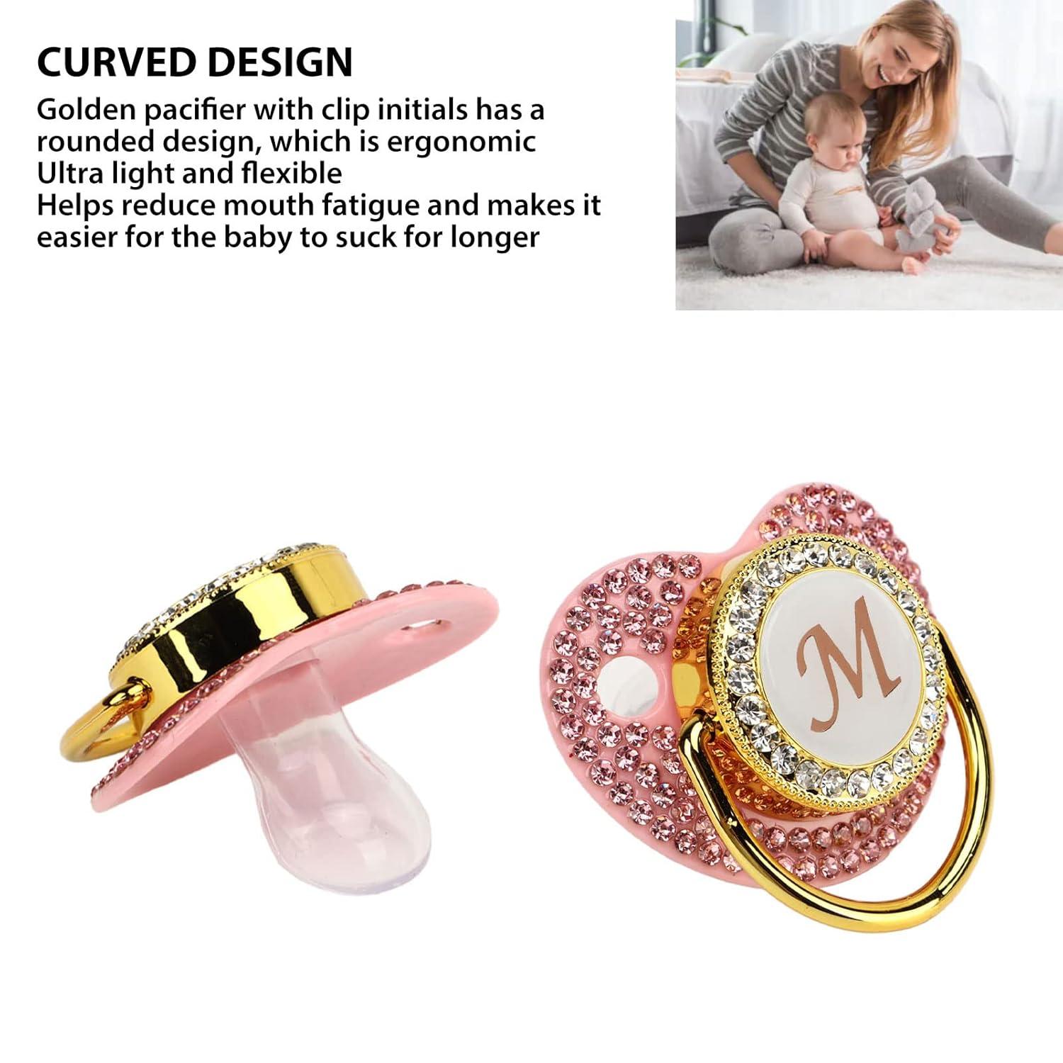 Ergonomic Flexible Gold Baby Pacifier for 6-18 Months - Low Friction ...
