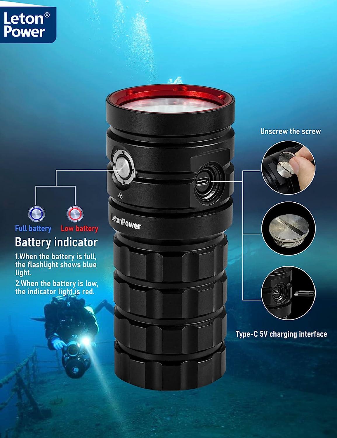 LetonPower Dive Light TS S Pro 13000 Lumens Diving Flashlight ...
