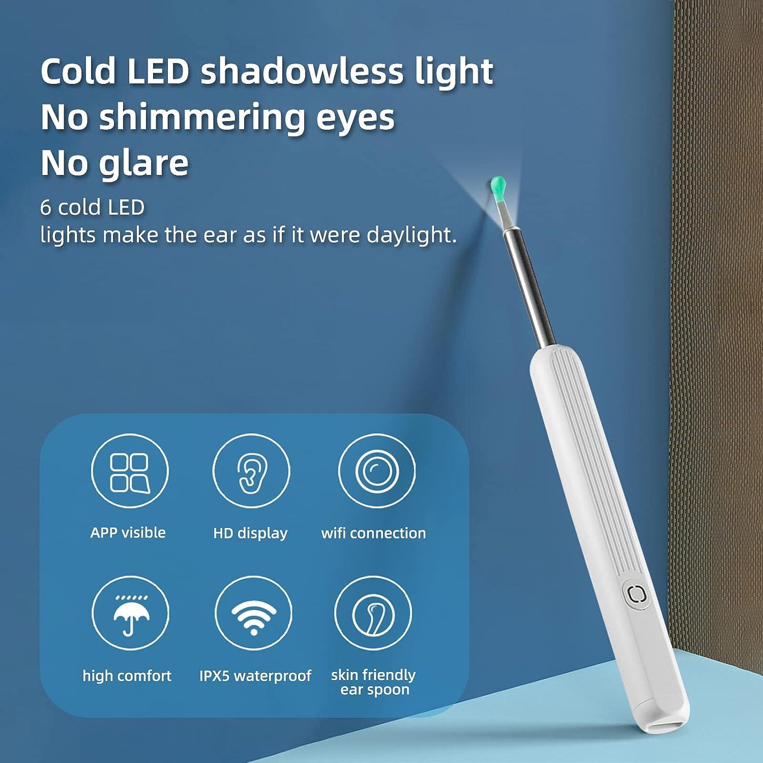 NE3 Ear Wax Removal 3.6mm 1296p HD Wireless Camera Endoscope with 8 ...