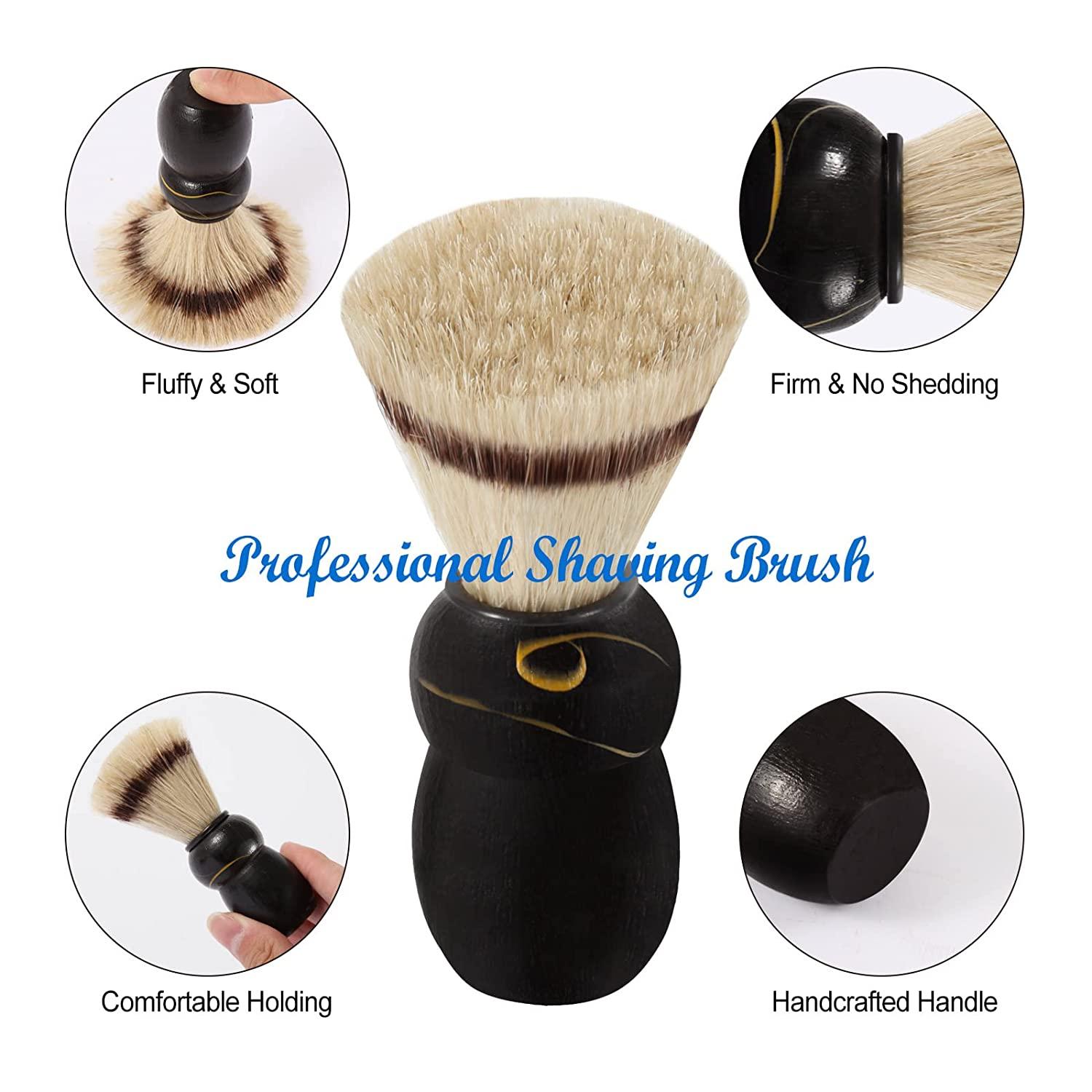 Genixart Pure Horsehair Shaving Brush with Black Wooden Handle ...
