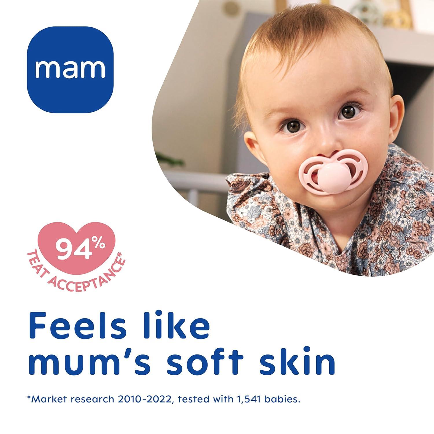 MAM Perfect Soothers 12+ Months | Thinner Softer Baby Pacifiers with ...