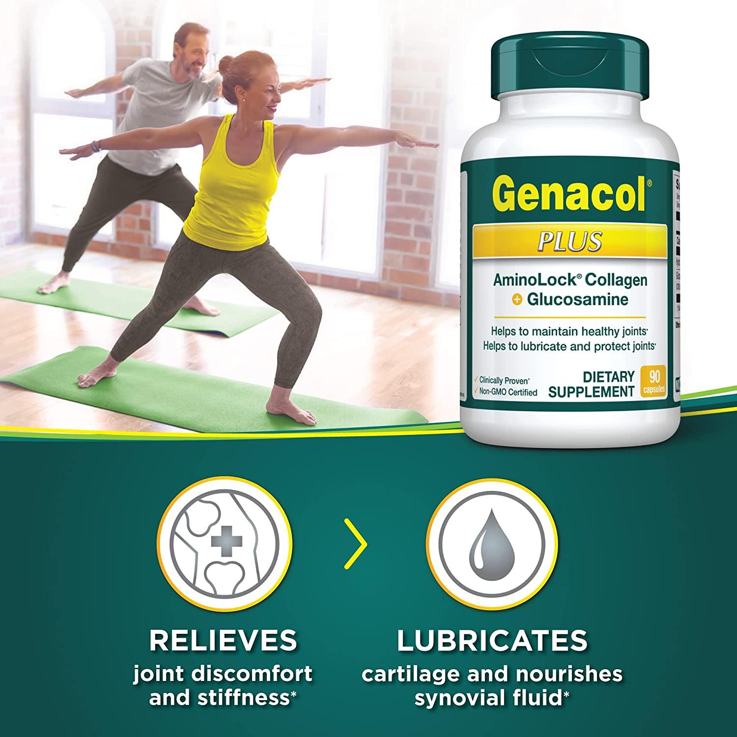 GENACOL Plus Glucosamine & Collagen Joint Supplement - 90 Capsules | Hydrolyzed Glucosamine ...