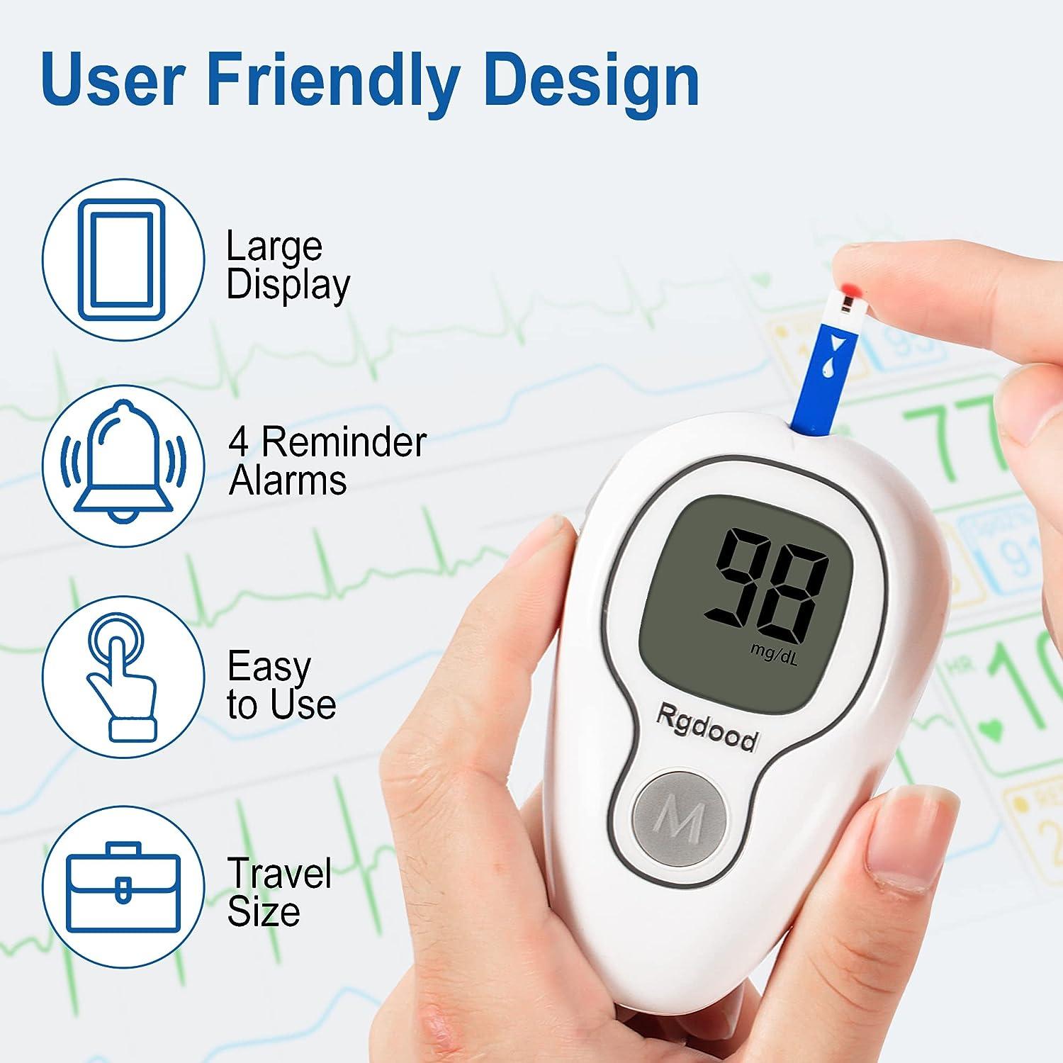 Rgdood Automatic Blood Glucose Monitor Kit | 50 Lancets & 50 Test ...