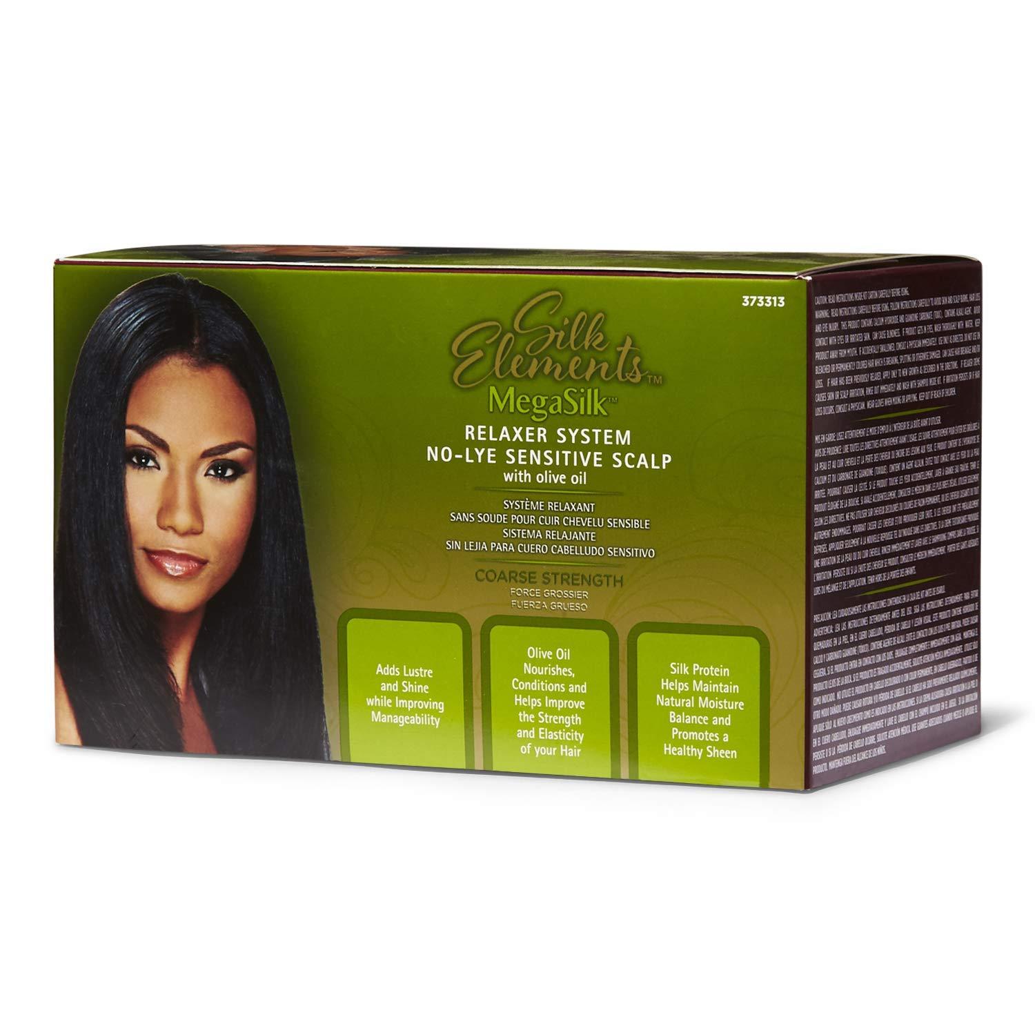 Silk Elements Olive Oil No-Lye Hair Relaxer - Course Hair Treatment ...