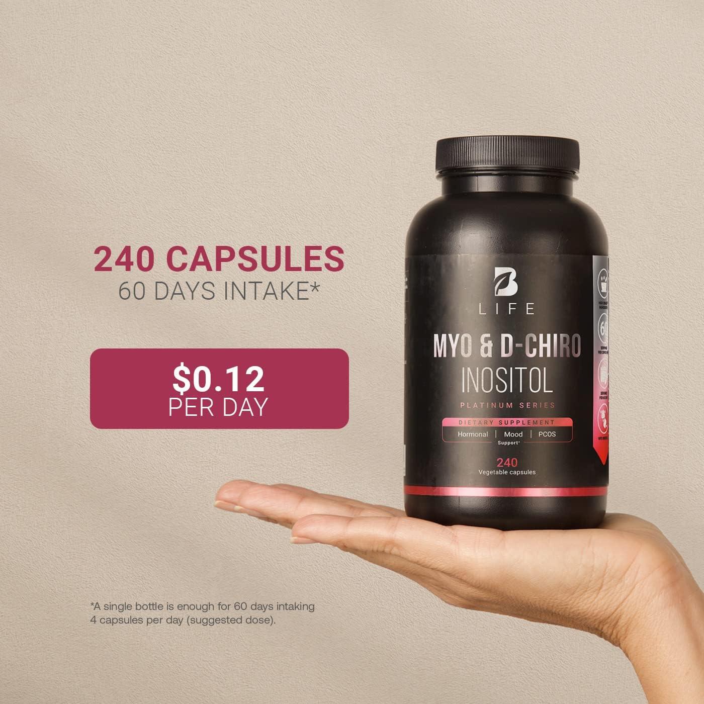 240 Capsules Myo-Inositol & D-Chiro Inositol | 40:1 Ratio | Made in USA ...