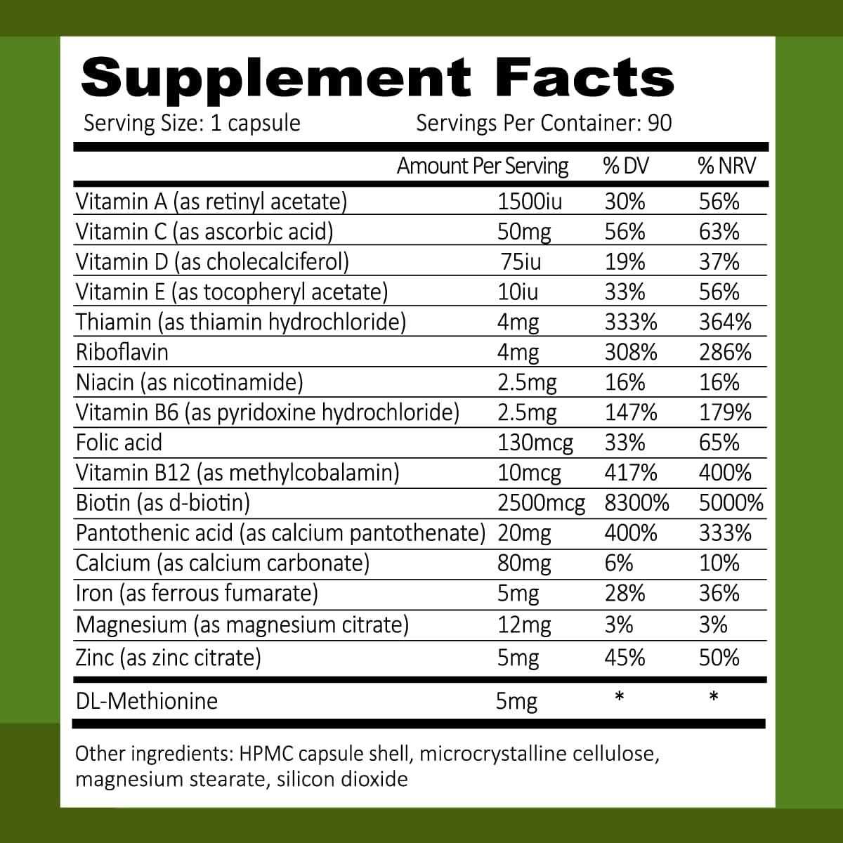 Nutri-Align Hair Defence: Mega-Strong Biotin for Fasting and Keto - 90 ...