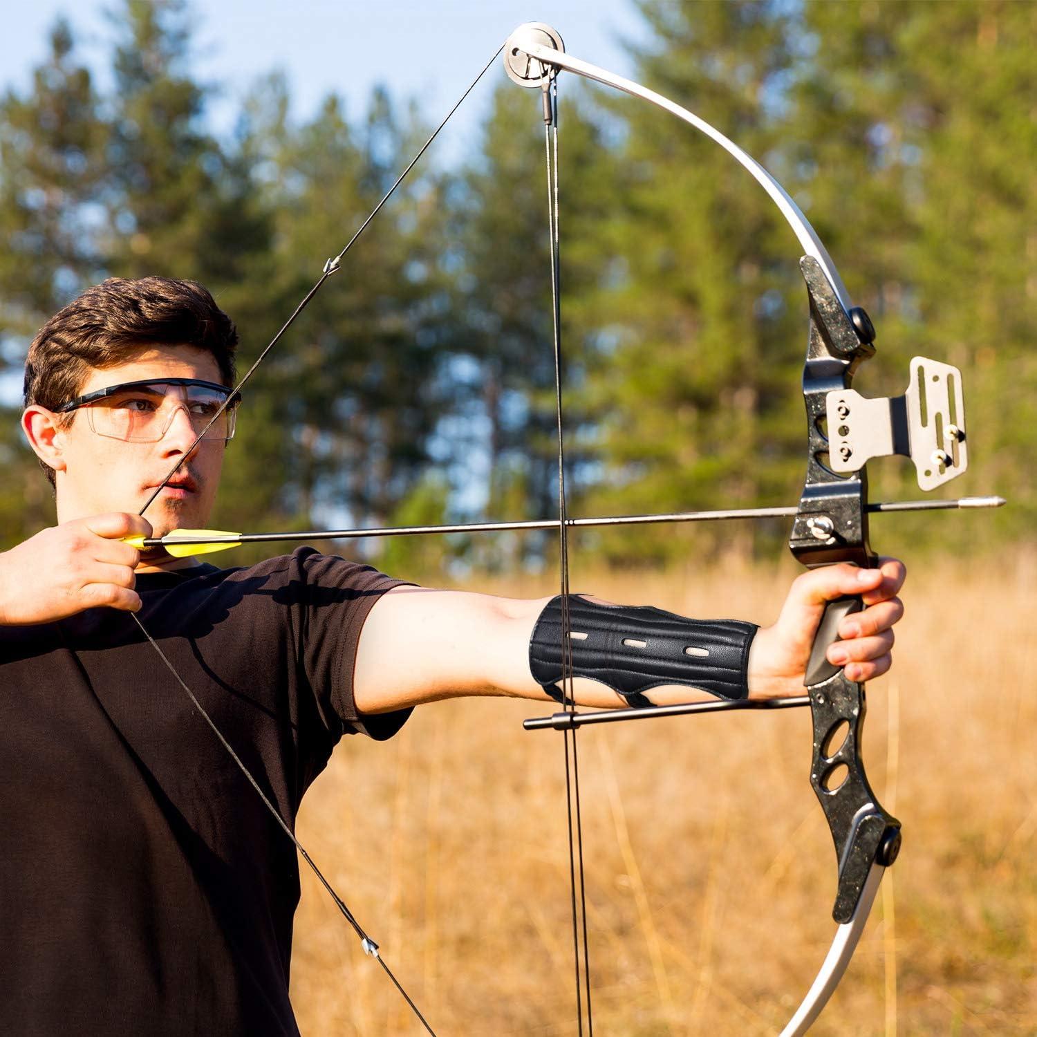 4 Pack Adjustable Leather Archery Arm Guards for Hunting - Forearm ...