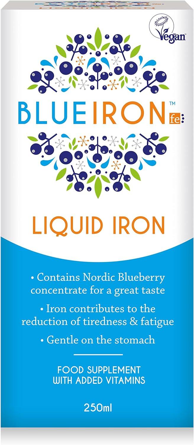 Blueiron Liquid Iron Supplement with Nordic Blueberries | 250ml | Vegan ...